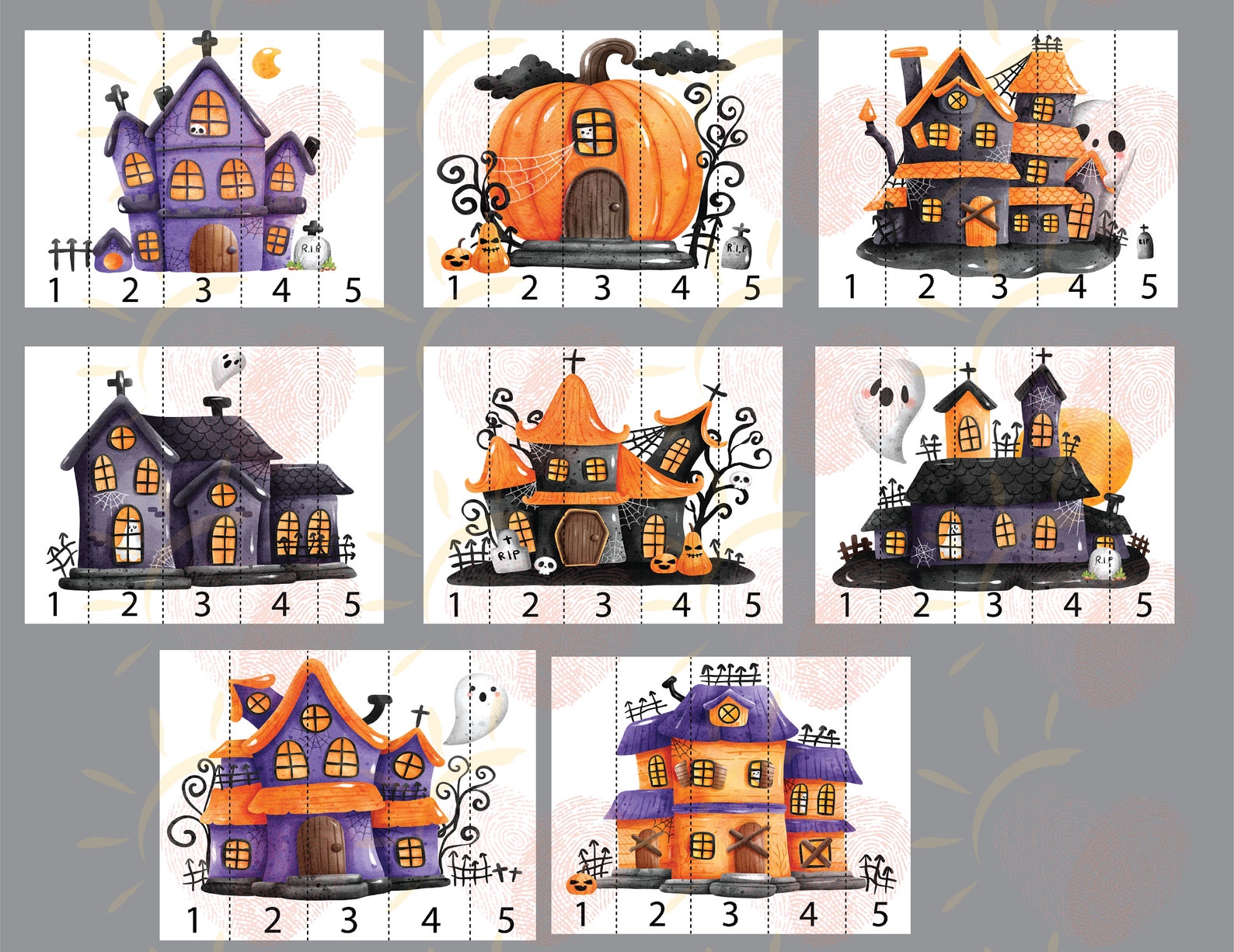 Halloween Number Sequence Puzzle Printable Autumn Math - Etsy