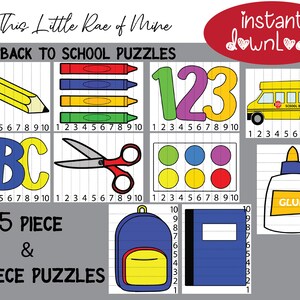 Back to School Number Sequence Puzzle - Printable - Math - Toddler ...