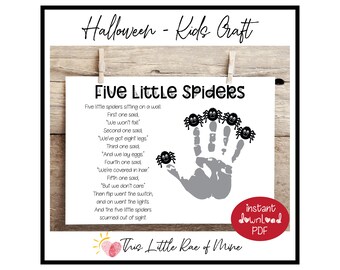 Five Little Ghosts - Halloween - Poem - Handprint Art - Keepsake ...