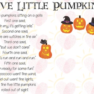 Five Little Pumpkins Jack-o-lantern Halloween Poem - Etsy