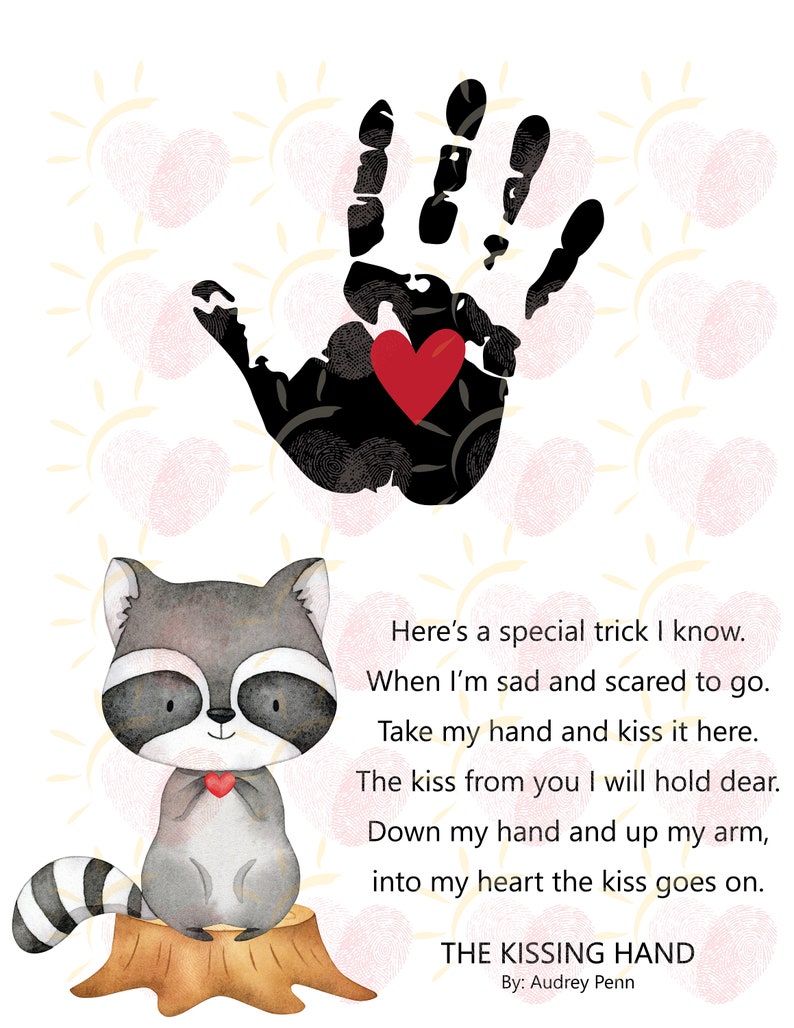 The Kissing Hand Racoon Story Book Craft First Day of - Etsy