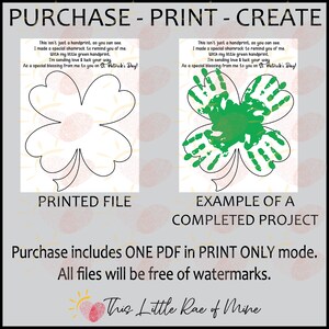 Special Shamrock - Luck - St Patrick's Day - Handprint Art - Printable ...