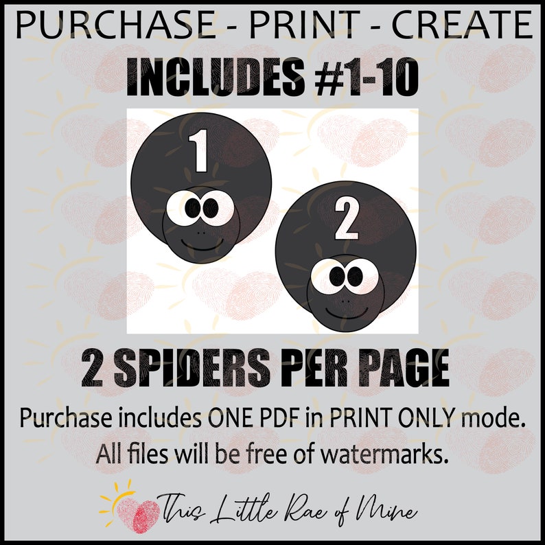 Spider - Counting Clip Cards - Numbers 1-10 - Halloween - Printable ...