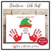 Cutest Little Elf Merry Christmas Santa Helper Candy Cane Handprint Art ...