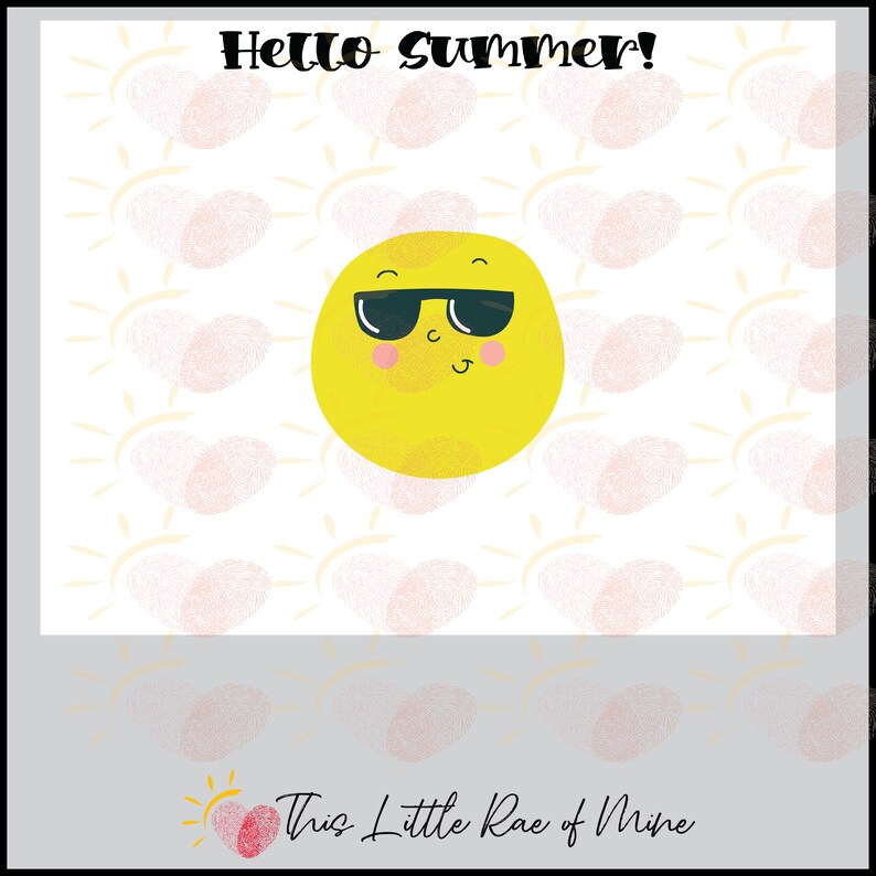 Hello Summer Sun Sun Rays Handprint Art Summer Fun - Etsy