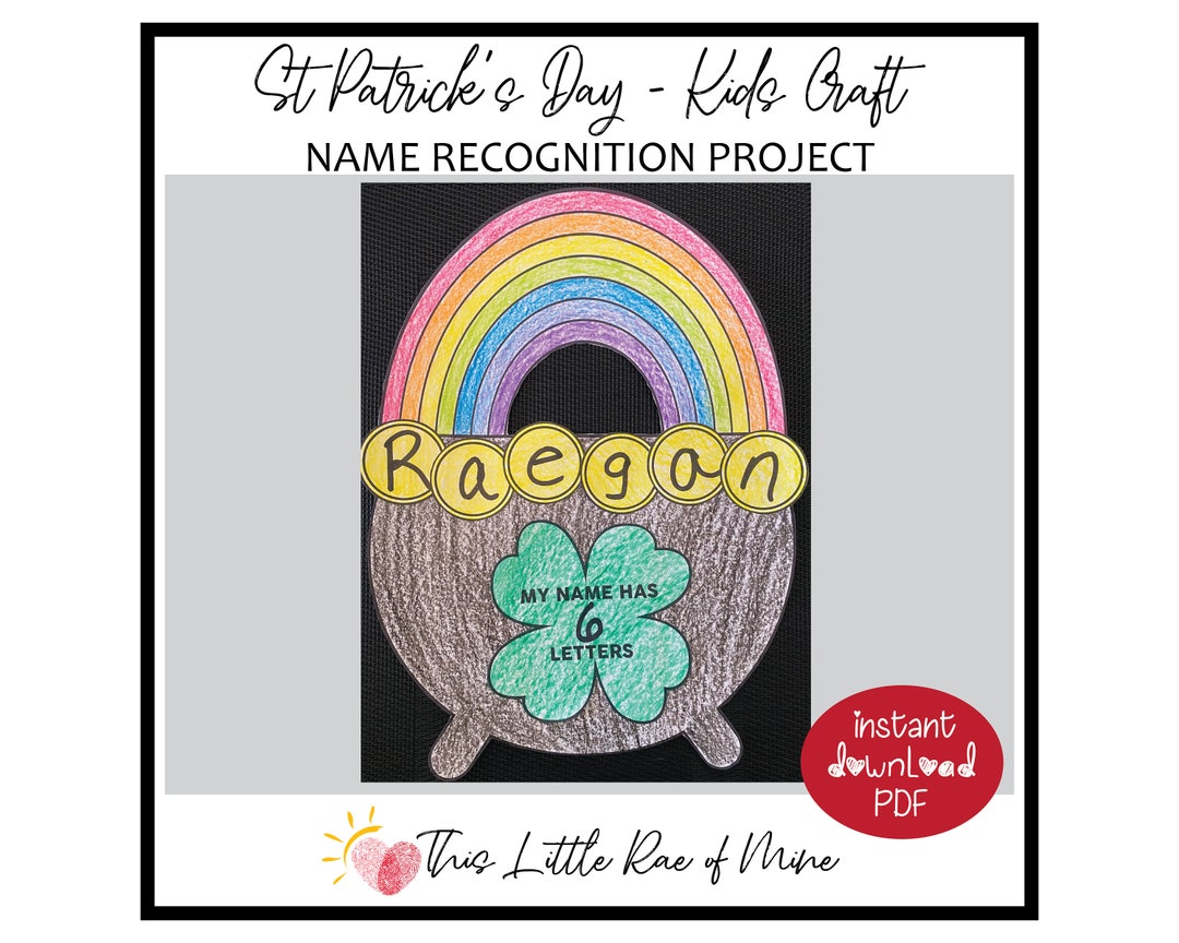 St Patrick's Day - Name Craft - Name Recognition - Printable - Fine ...