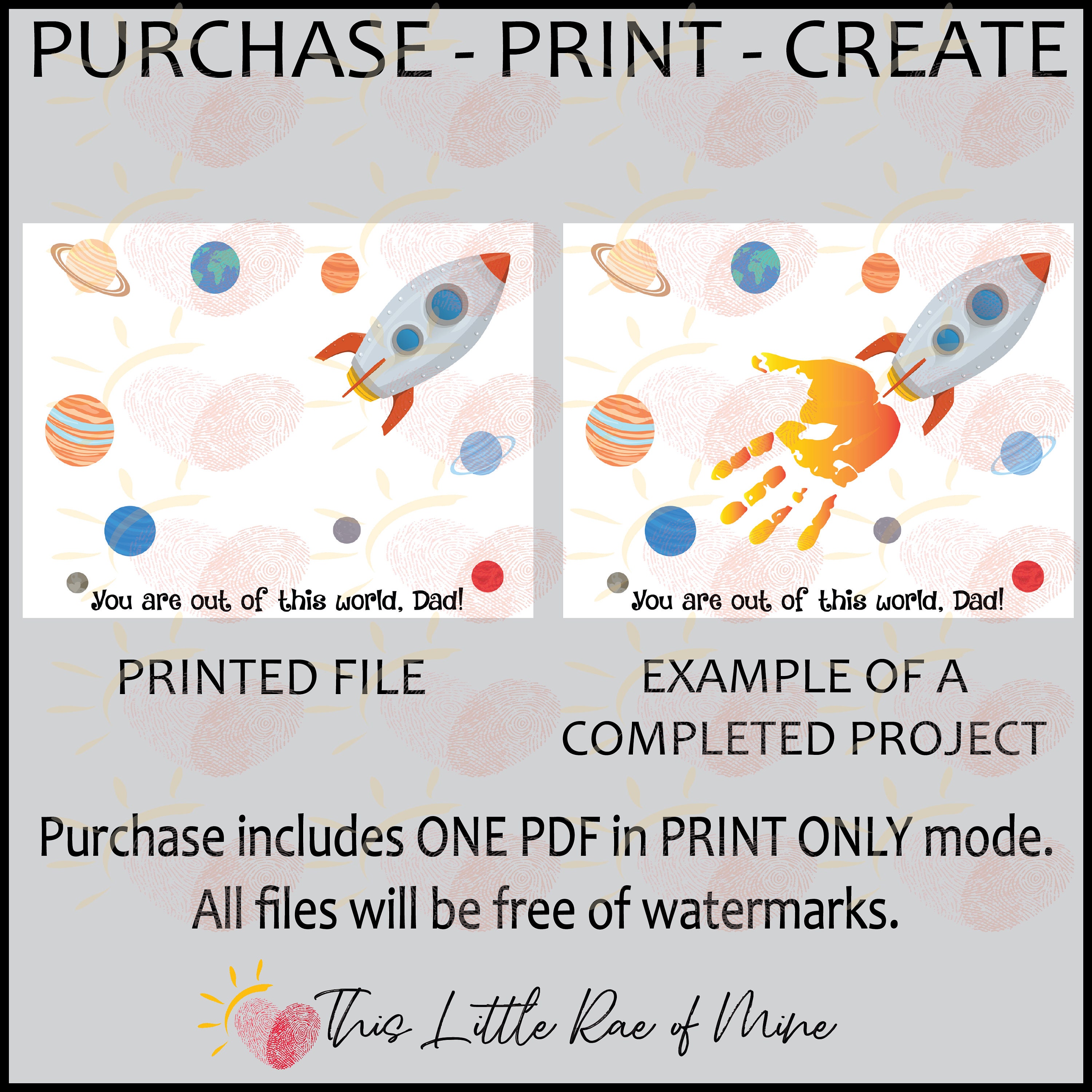 Rocket - Space - Solar System - Father's Day - Birthday - Printable ...