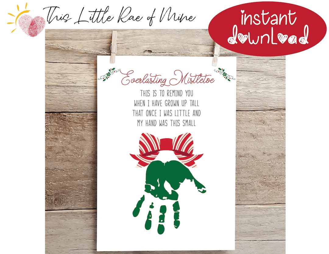 Everlasting Mistletoe Merry Christmas Holly Handprint - Etsy