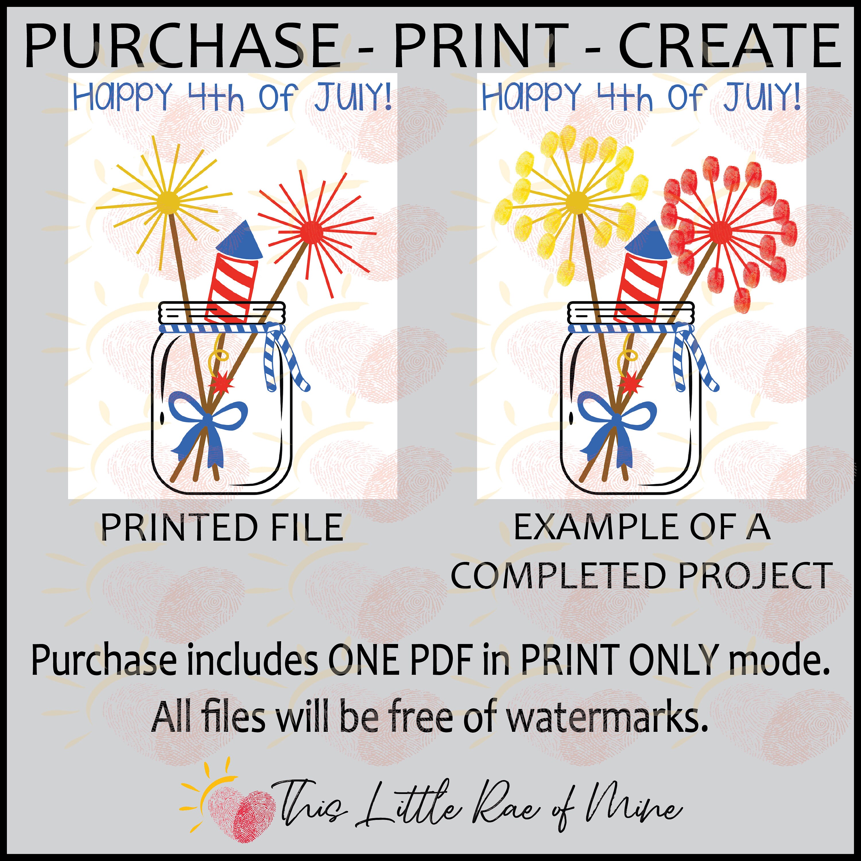 Happy 4th of July Sparklers USA Patriotic Printable - Etsy