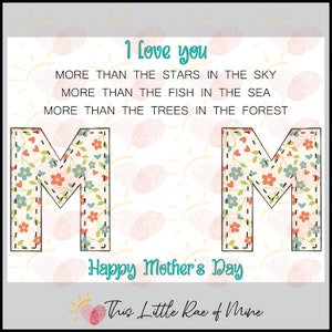 Mom - I Love You More Than - Handprint Art - Mother's Day - Printable ...