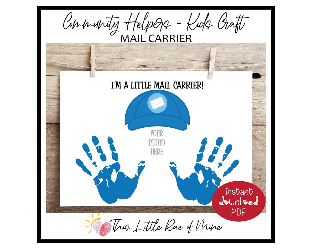 Mail Carrier - Community Helpers - Handprint Art - Photo - Keepsake ...