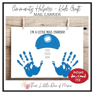 Mail Carrier - Community Helpers - Handprint Art - Photo - Keepsake ...