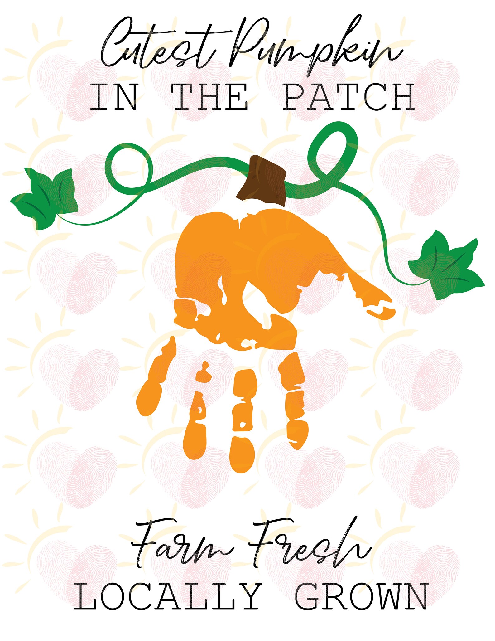 Cutest Pumpkin in the Patch Farm Fresh Handprint Art - Etsy