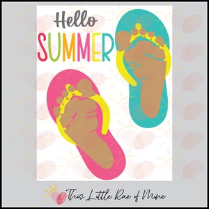 Hello Summer - Flip Flops - Footprint Art - Printable - Summer ...
