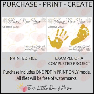 Happy New Year Stepping Into 2024 Footprint Handprint - Etsy