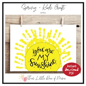 You Are My Sunshine - Spring - Summer - Printable – Handprint Art ...