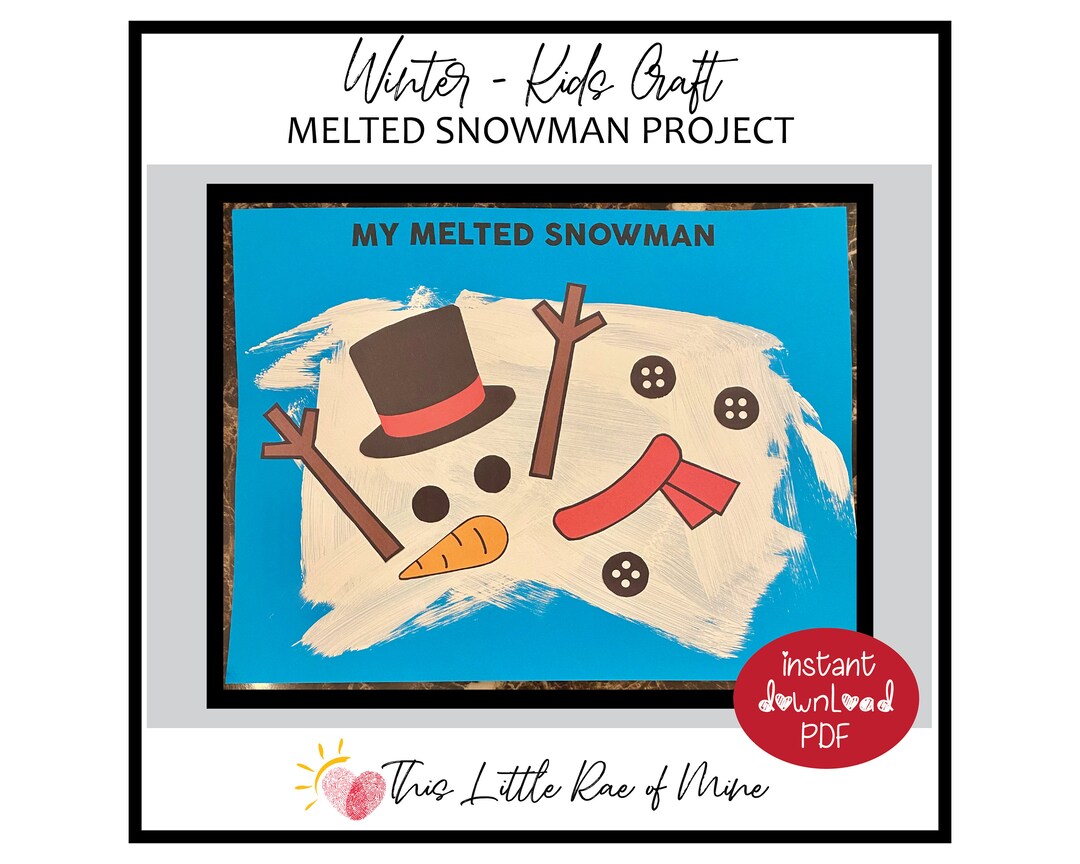 My Melted Snowman Project - Printable - No Prep Worksheet - Winter ...
