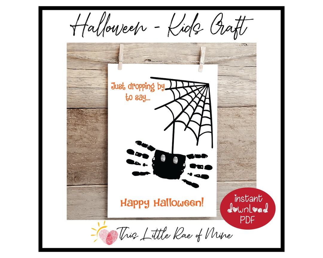 Dropping by to Say Happy Halloween - Spider - Handprint - October ...