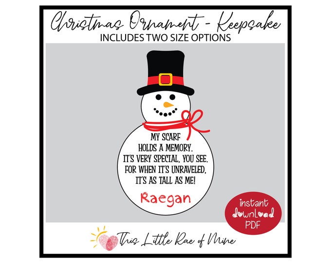 Personalized Snowman Height Ornament 2024 - Etsy