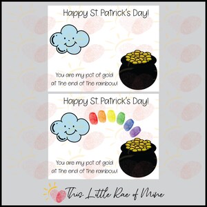 Rainbow - Pot of Gold - St Patrick's Day Printable - Handprint Art ...