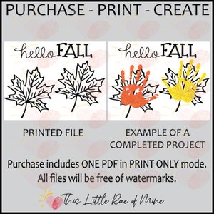 Hello Fall Handprint Art Leaves Leaf Keepsake Fall Printable for Kids ...