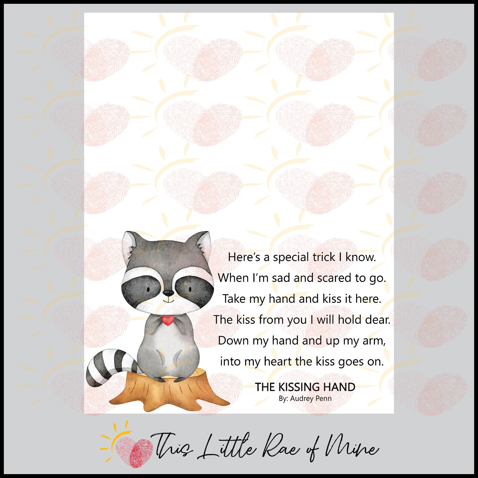 The Kissing Hand - Racoon - Story Book Craft - First Day of School ...
