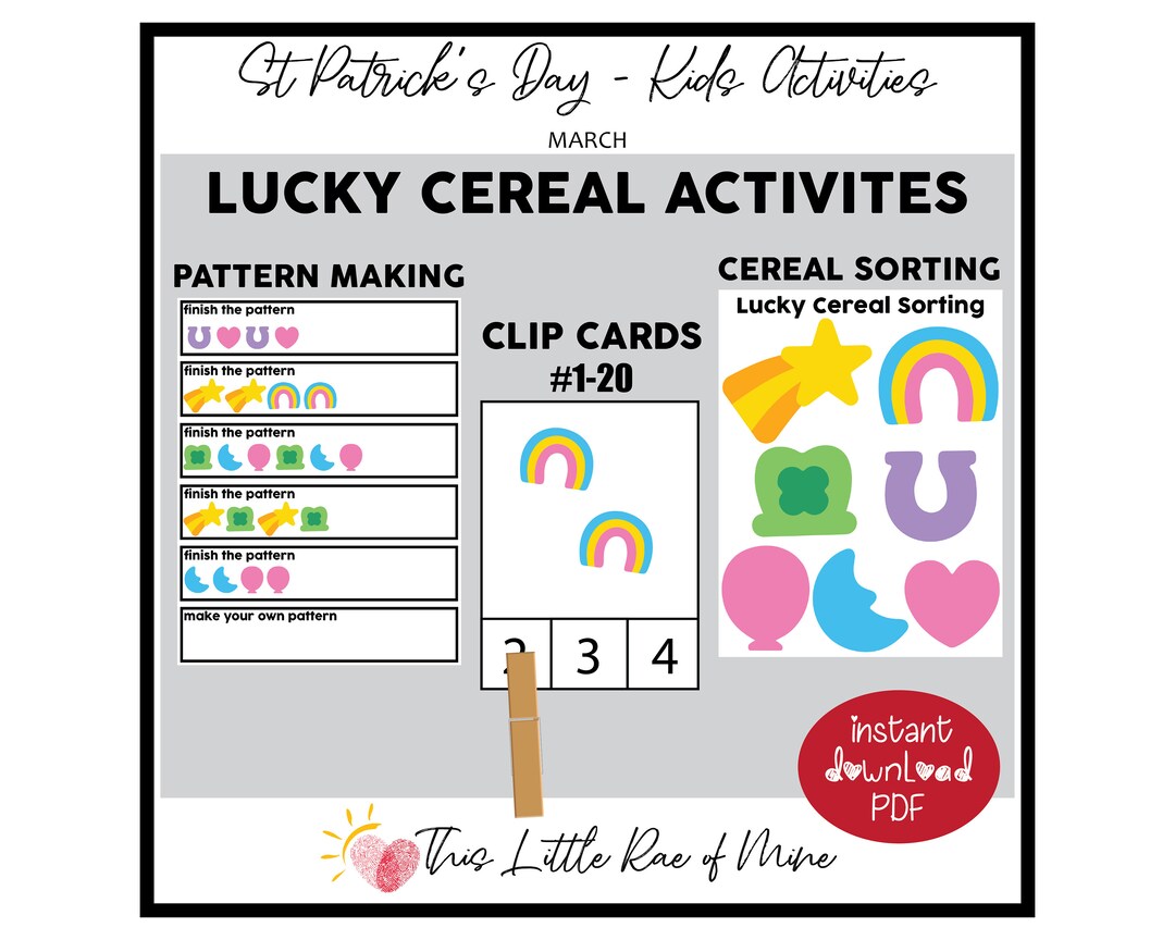 Lucky Cereal - St Patrick's Day Activity - Counting - Sorting ...