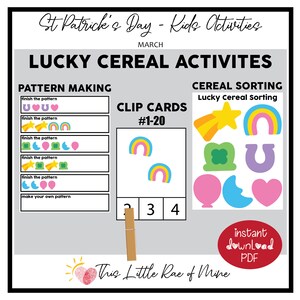 Lucky Cereal - St Patrick's Day Activity - Counting - Sorting ...