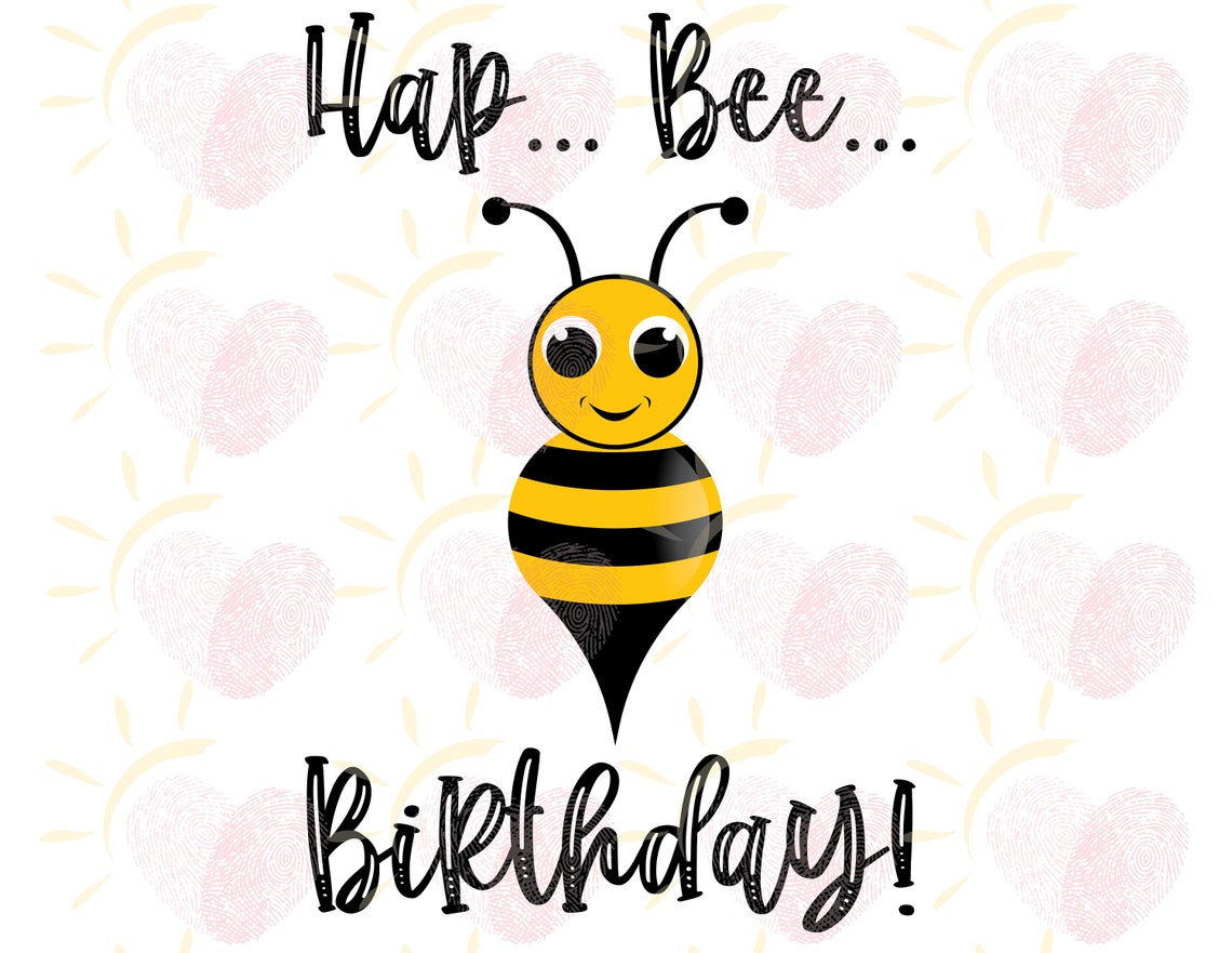 Hap Bee Birthday Bumble Bee Birthday Card Handprint Art - Etsy