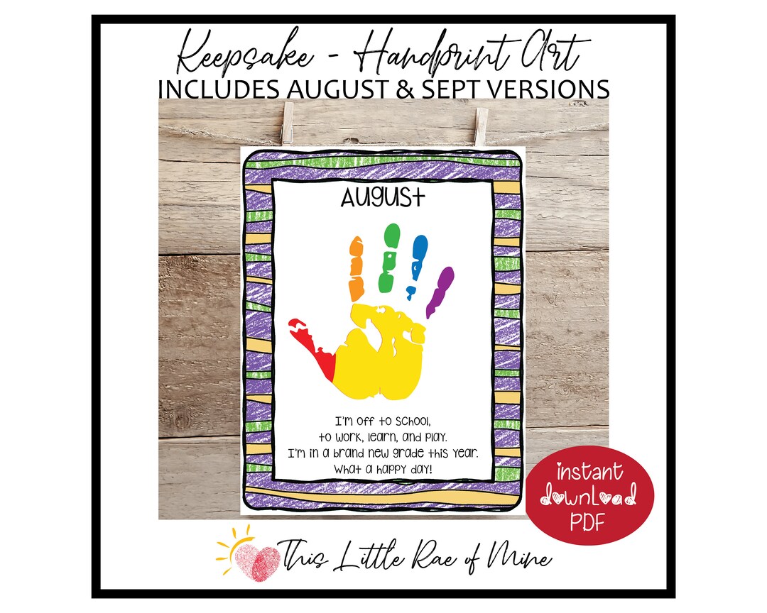 Back to School - Handprint Art - Keepsake - Printable - DIY Kid Craft ...