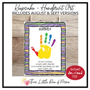 Back to School - Handprint Art - Keepsake - Printable - DIY Kid Craft ...