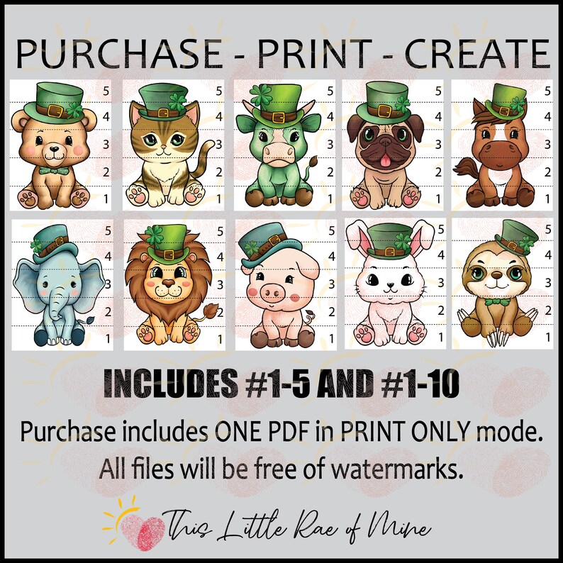 St Patrick's Day - Number Sequence Puzzle - Printable - Animals - Math ...