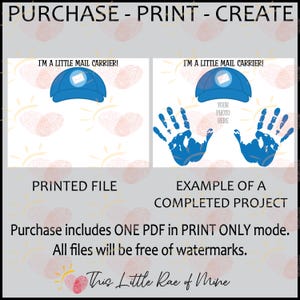 Mail Carrier - Community Helpers - Handprint Art - Photo - Keepsake ...