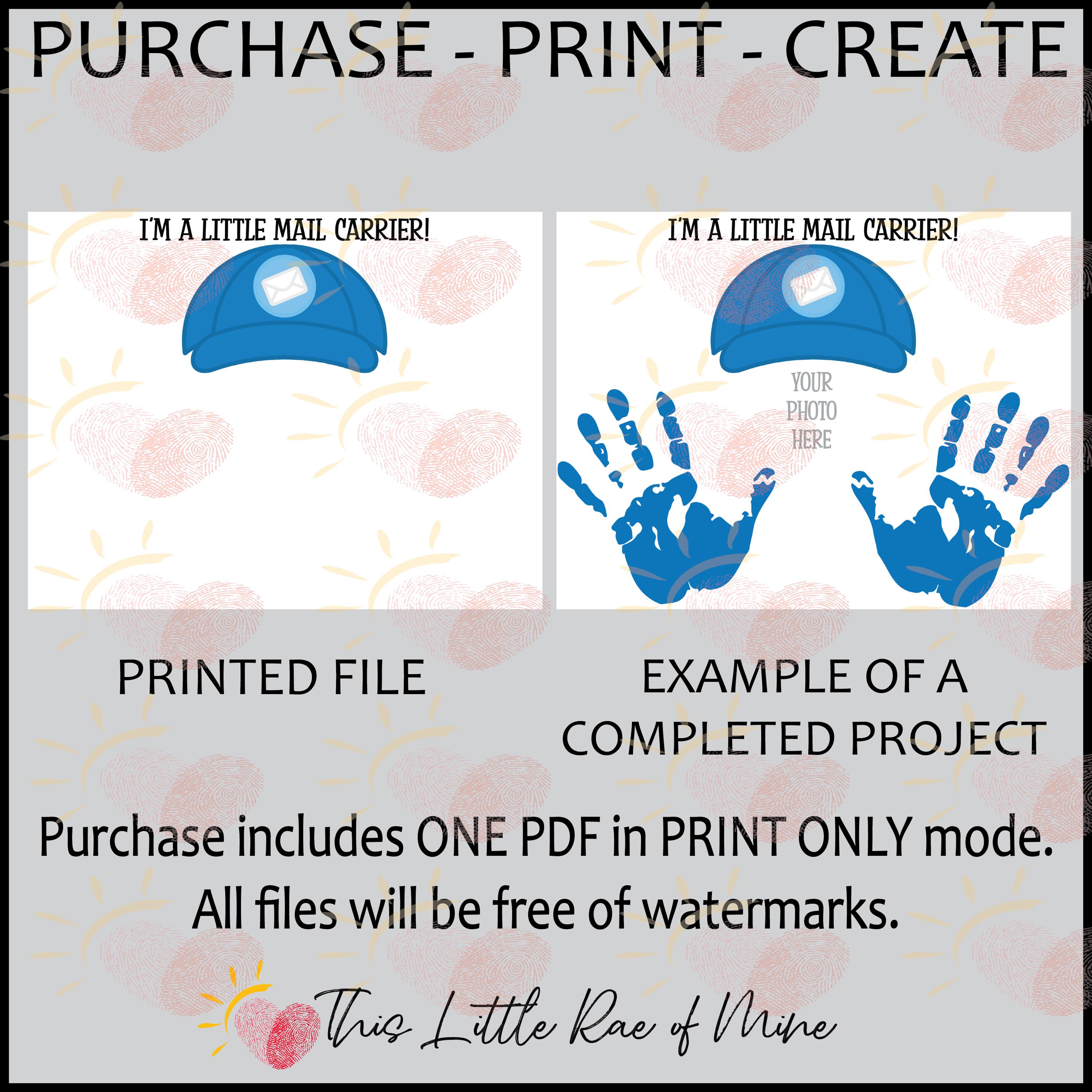 Mail Carrier - Community Helpers - Handprint Art - Photo - Keepsake ...