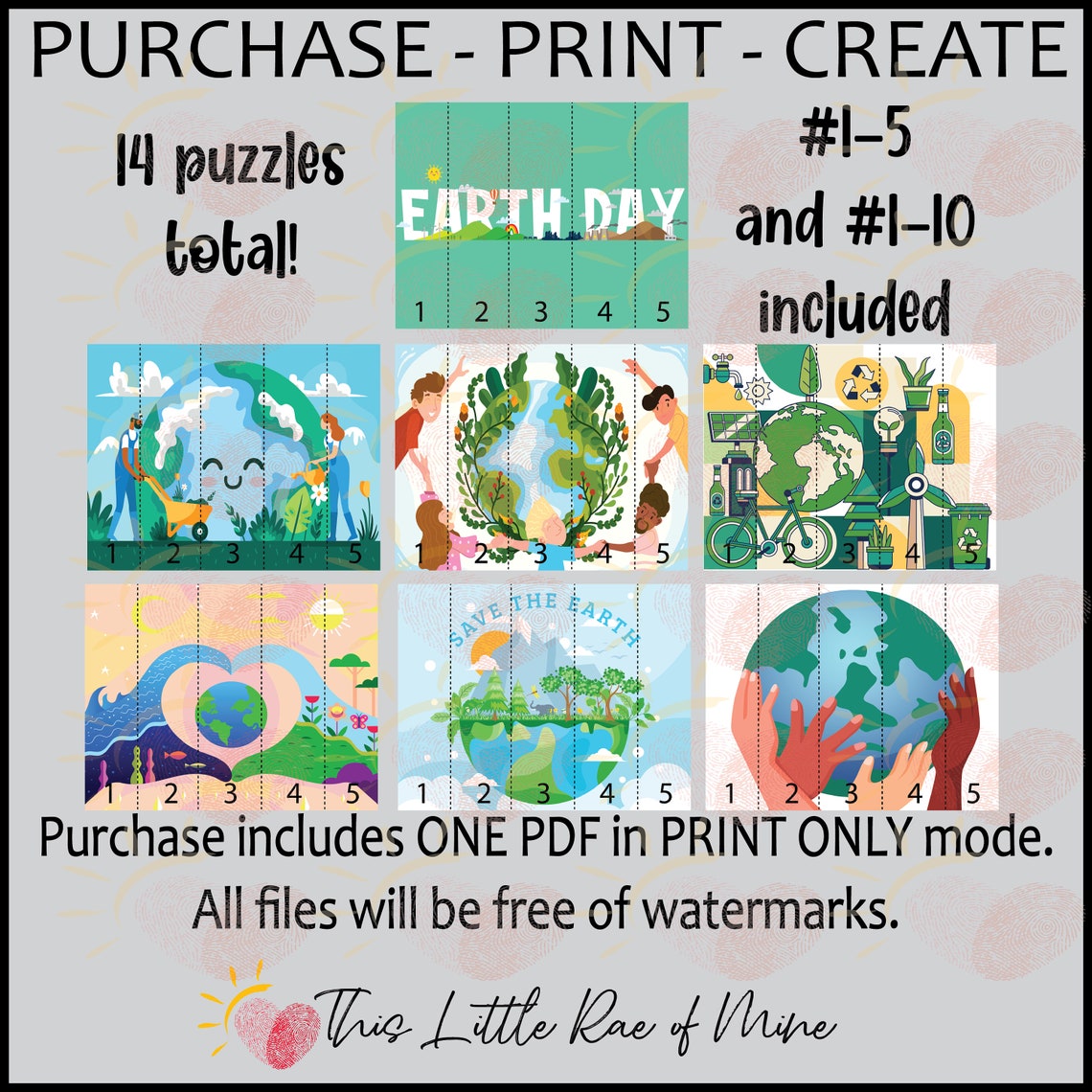Earth Day Number Sequence Puzzle - Printable Number Activity - Math for ...