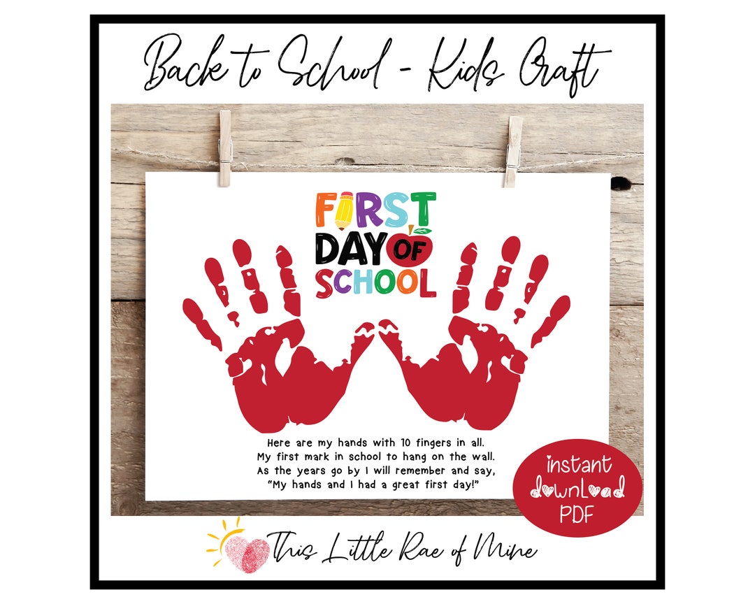 First Day of School – My Hands and I Had a Great Day - Keepsake ...