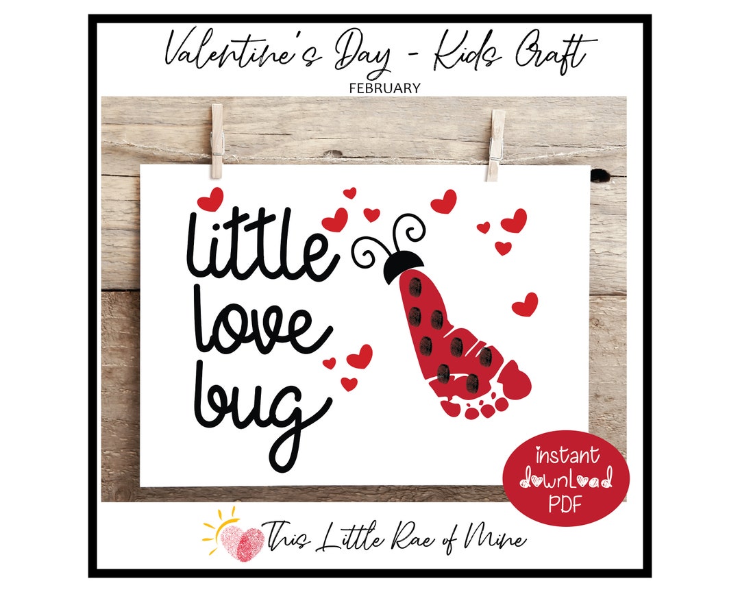 Little Love Bug - Lady Bug - Valentine's Day - Printable - Handprint ...