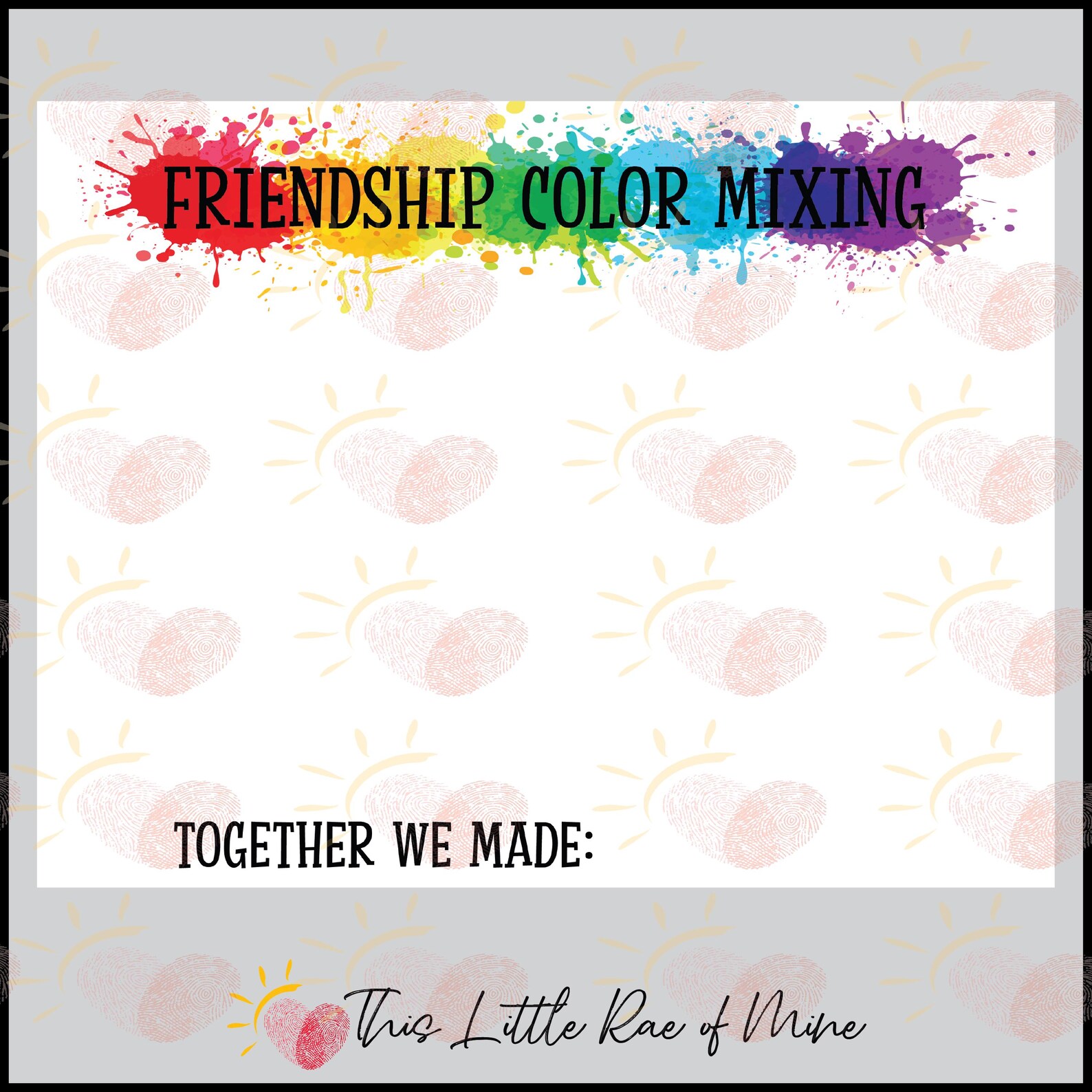 Friendship Color Mixing - Love - Kindness - Friendship - Printable ...