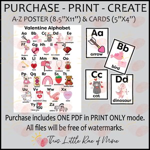 Valentine - Alphabet Poster and Cards - Printable - Classroom Decor ...