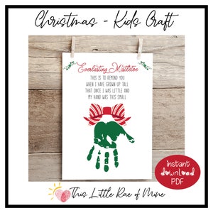 Everlasting Mistletoe Merry Christmas Holly Handprint Art Keepsake ...