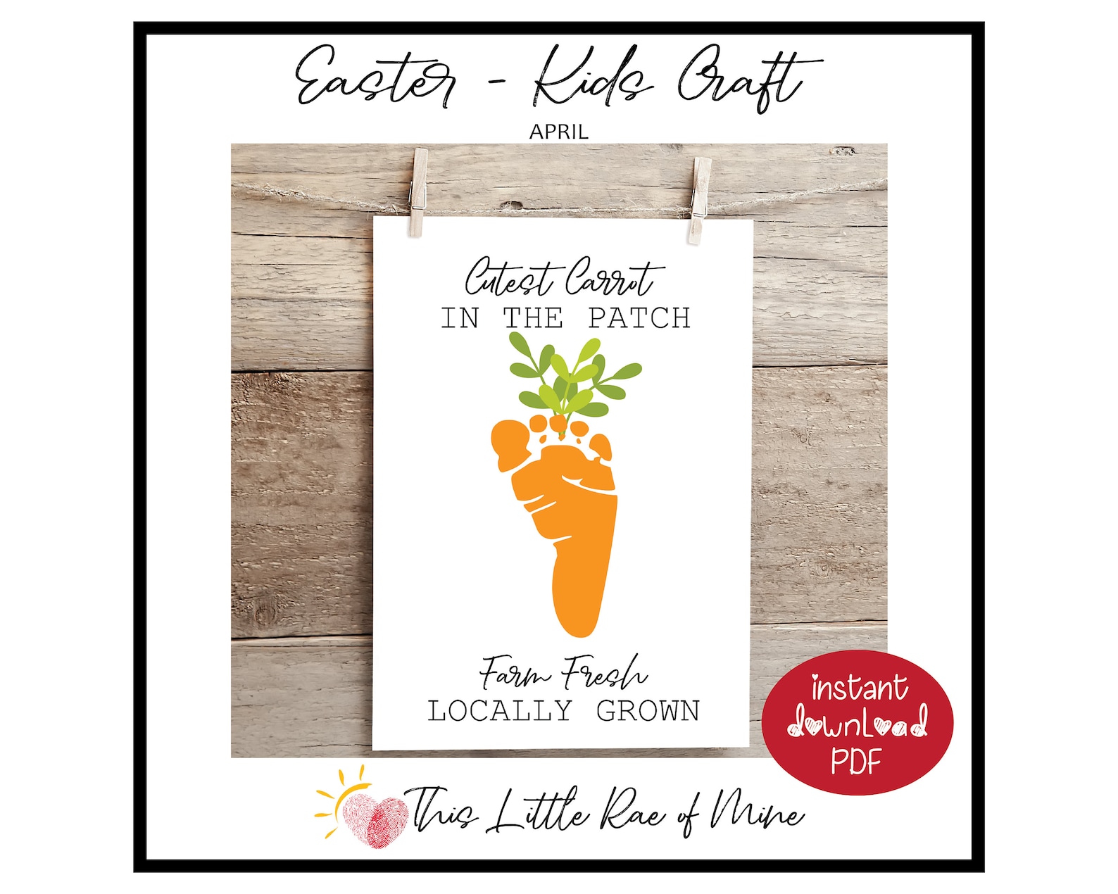 Cutest Carrot in the Patch - Farm Fresh - Footprint Art - Handprint ...