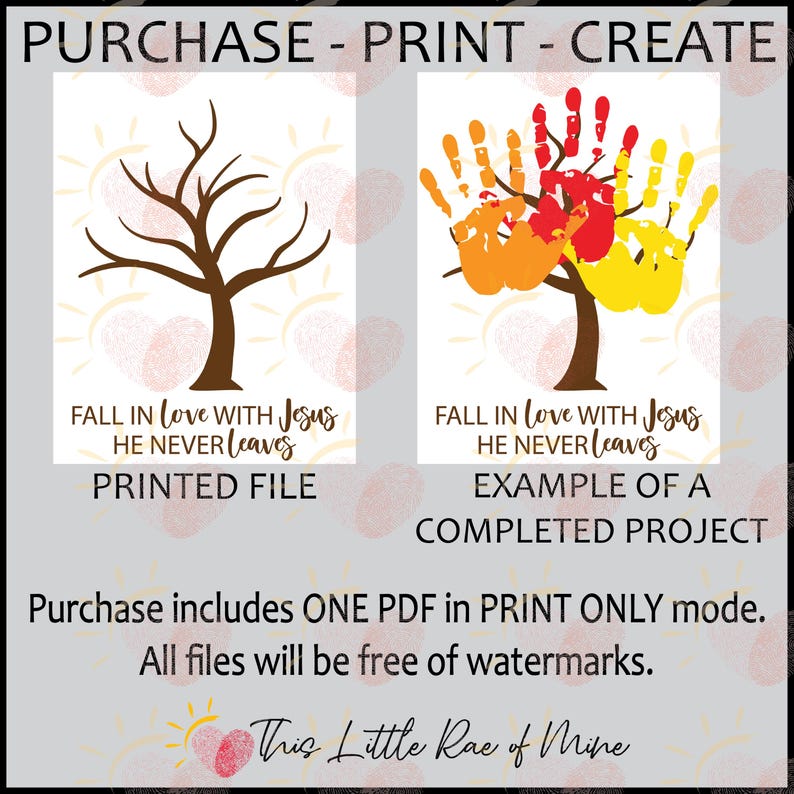 Fall in Love With Jesus - Leaves - Autumn - Handprint Art - Printable ...
