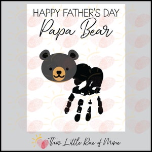 Papa Bear - Father's Day - Handprint Art - Printable - Handprint Craft ...