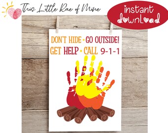 Fire Safety Poster With FREE Printable Race/pass ID Card/badge - Etsy ...
