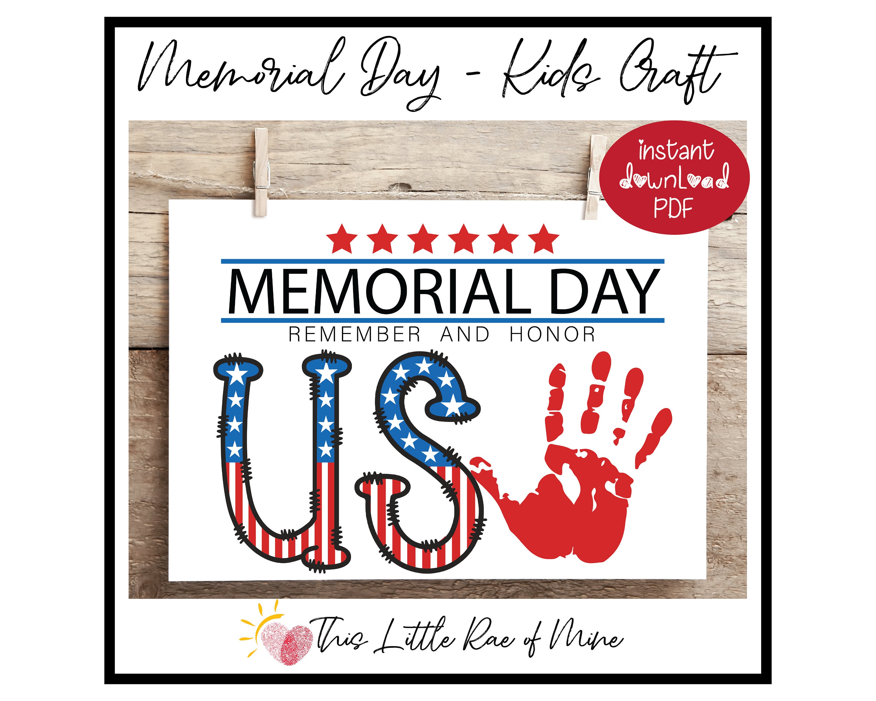 Memorial Day American Flag USA Patriotic Handprint Art - Etsy