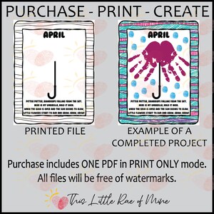 April - Umbrella - Handprint Art Keepsake - Printable - DIY Kid Craft ...