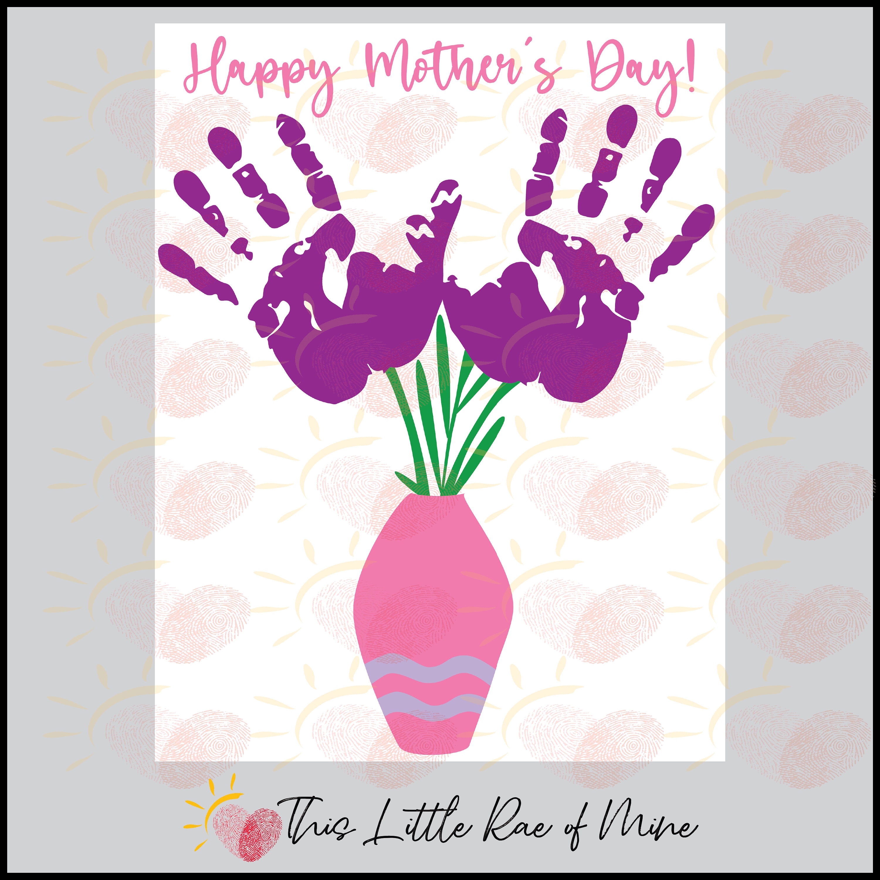 Flowers Mother's Day Handprint Art Handmade Gift - Etsy