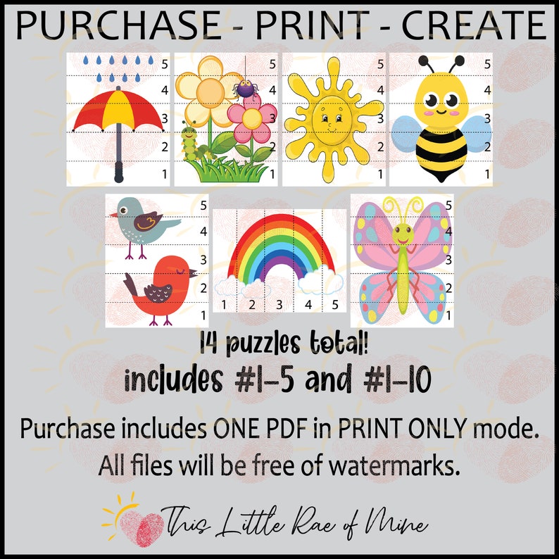 Spring Number Sequence Puzzle Printable Number Activity - Etsy