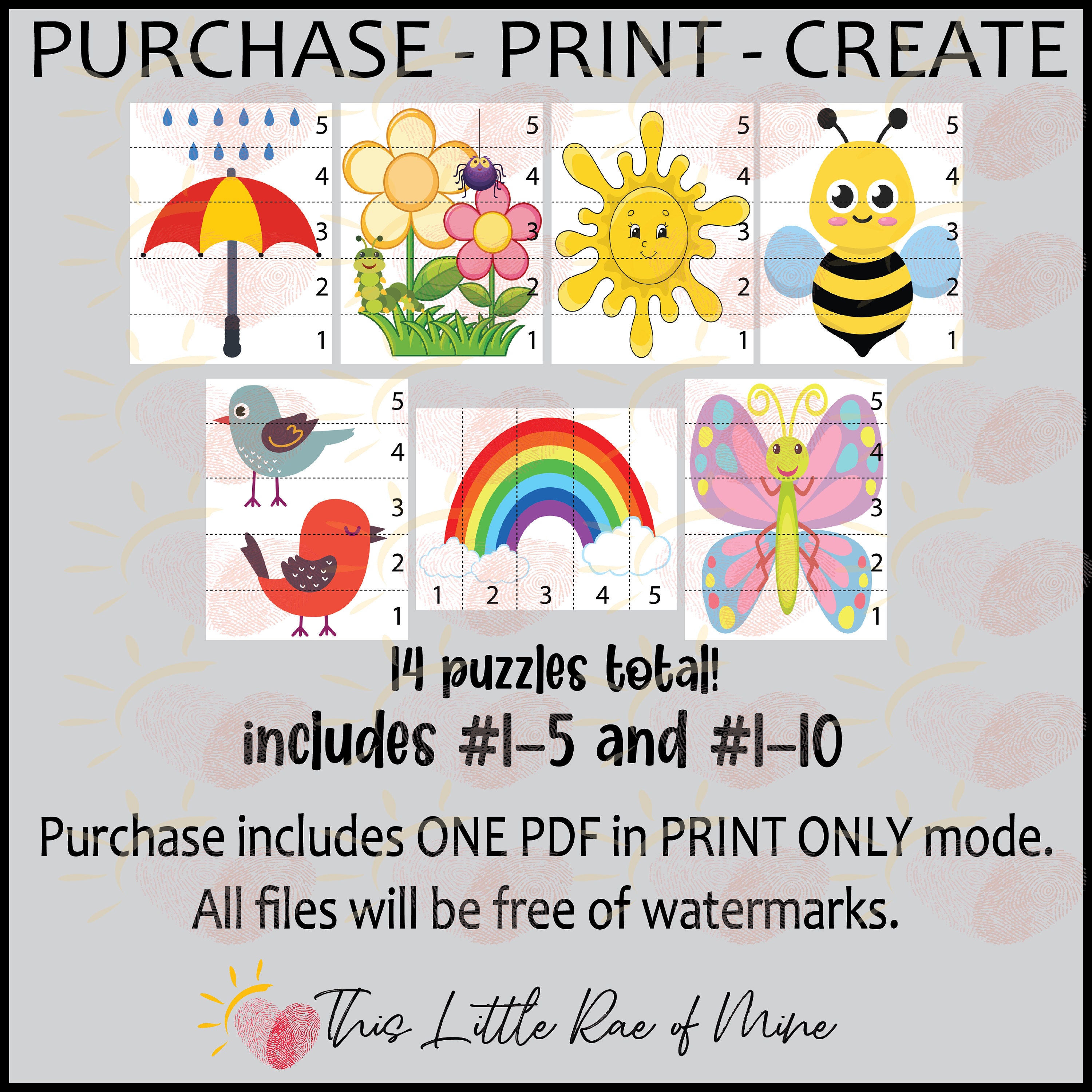 Spring Number Sequence Puzzle Printable Number Activity - Etsy