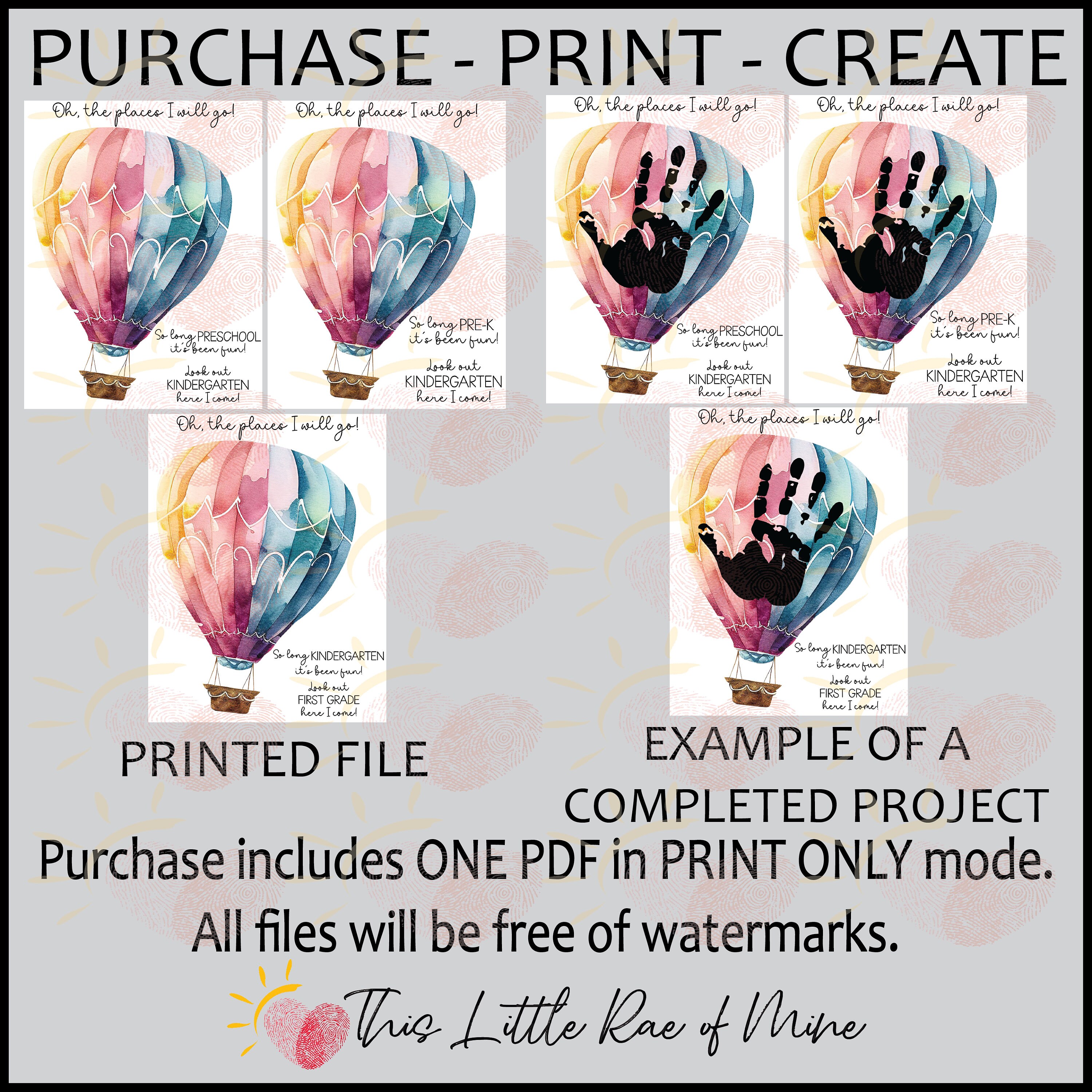 Oh the Places I Will Go - Balloon - Preschool Prek Kindergarten ...